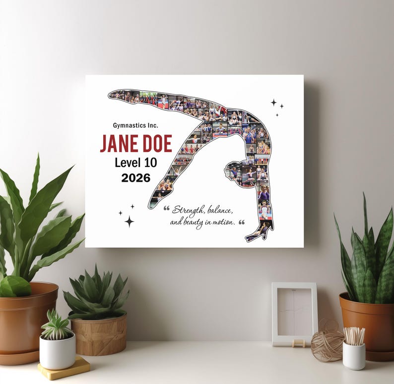 Editable Gymnastics Photo Collage Canva Template | Editable Gymnast ...