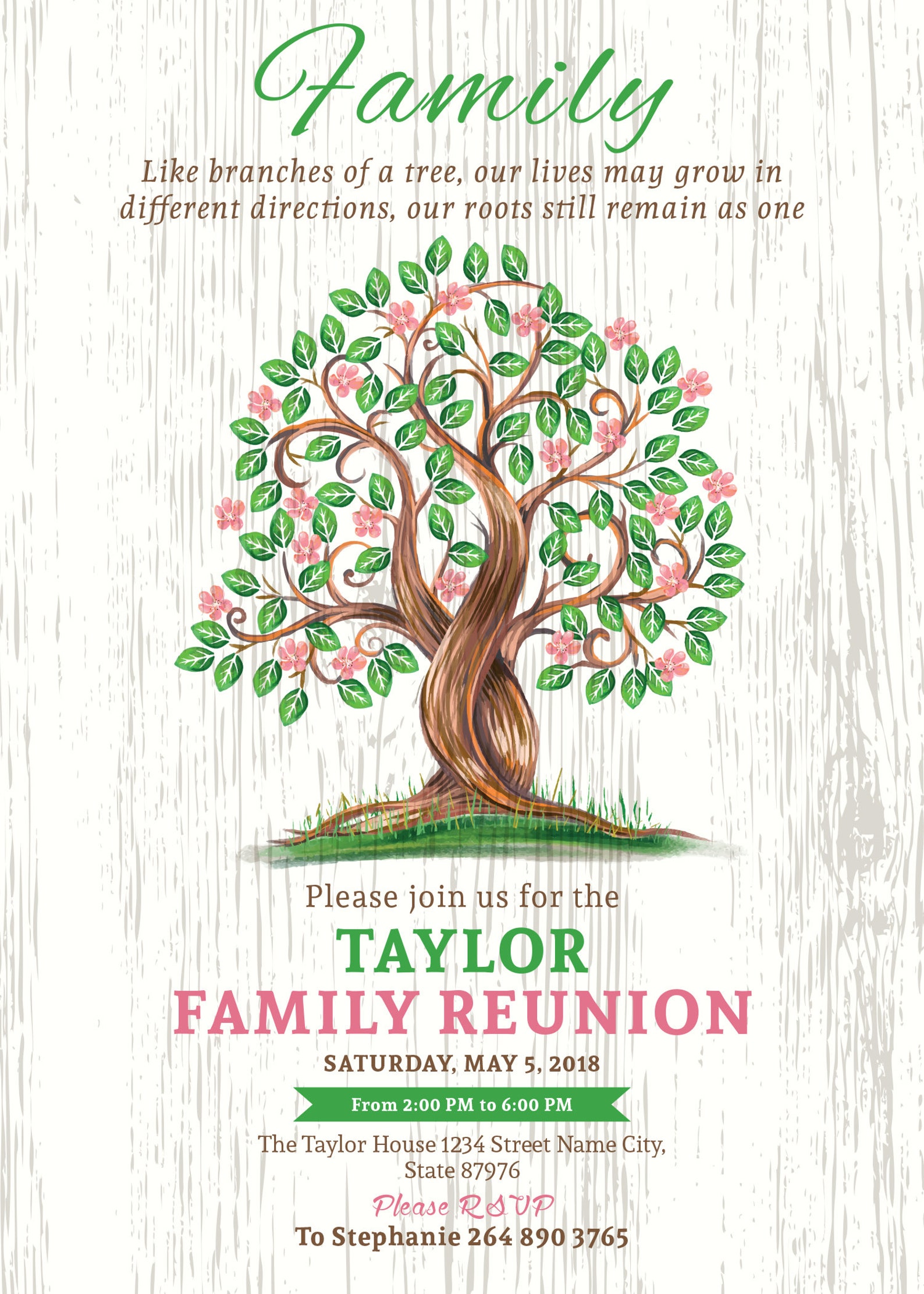 Family Tree Invitation Family Reunion Invitation Reunion - Etsy Australia