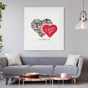 Double Heart Photo Collage, Gift for Boyfriend, Custom Photo Gifts ...