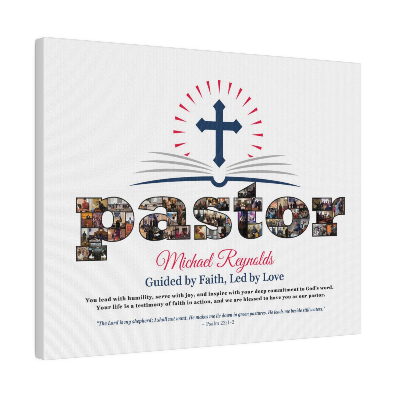 CUSTOM CANVAS Pastor Gifts Photo Collage Pastor Appreciation Gift ...