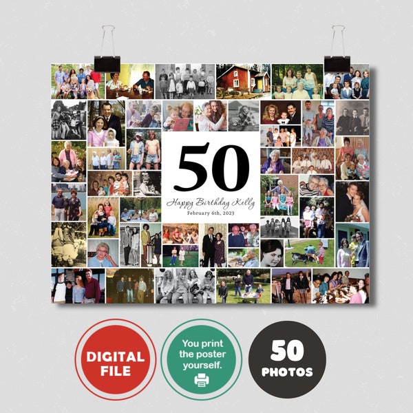 50th Birthday Photo Collage - Etsy
