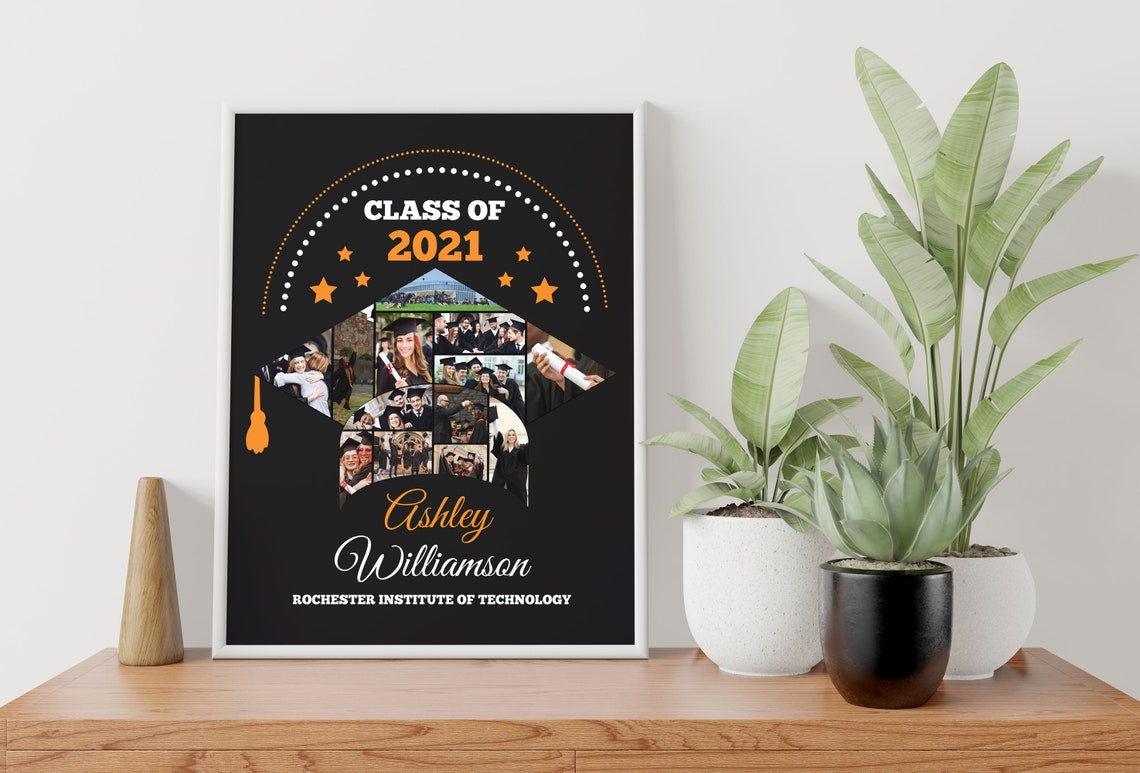 Graduation Cap Photo Collage, Personalised Graduation Photo Collage ...