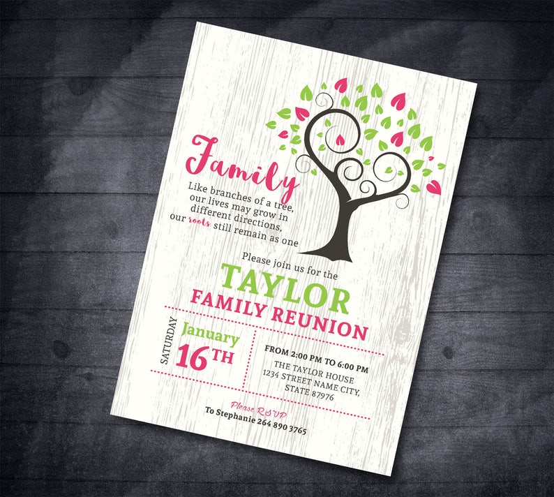 Family Reunion Invitation Family tree invitation Reunion | Etsy