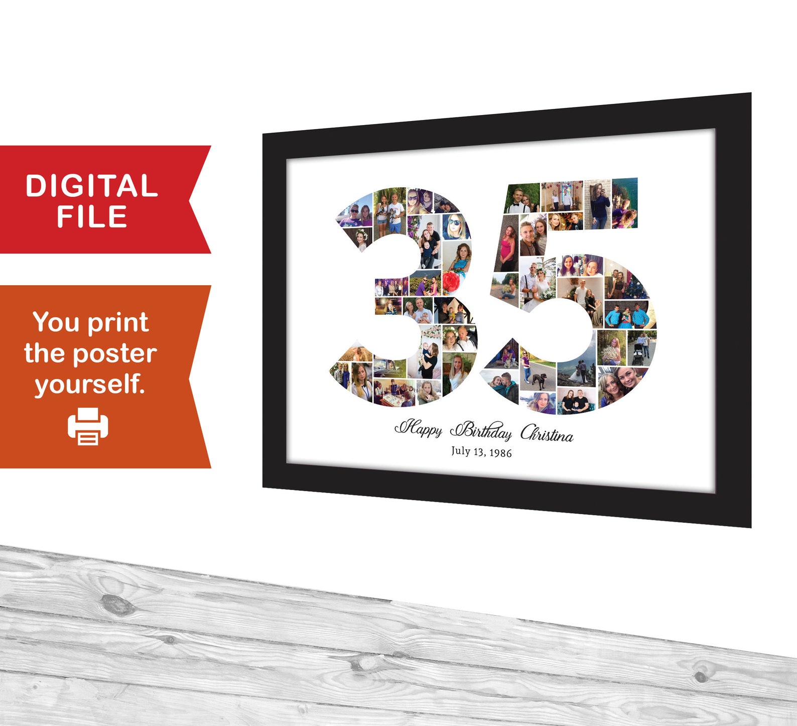 35th Birthday Photo Collage 35th Birthday Gift 35th | Etsy