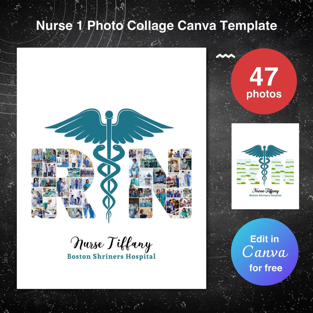 Nursing School Graduation Photo Collage Template Rn Graduation Gift ...