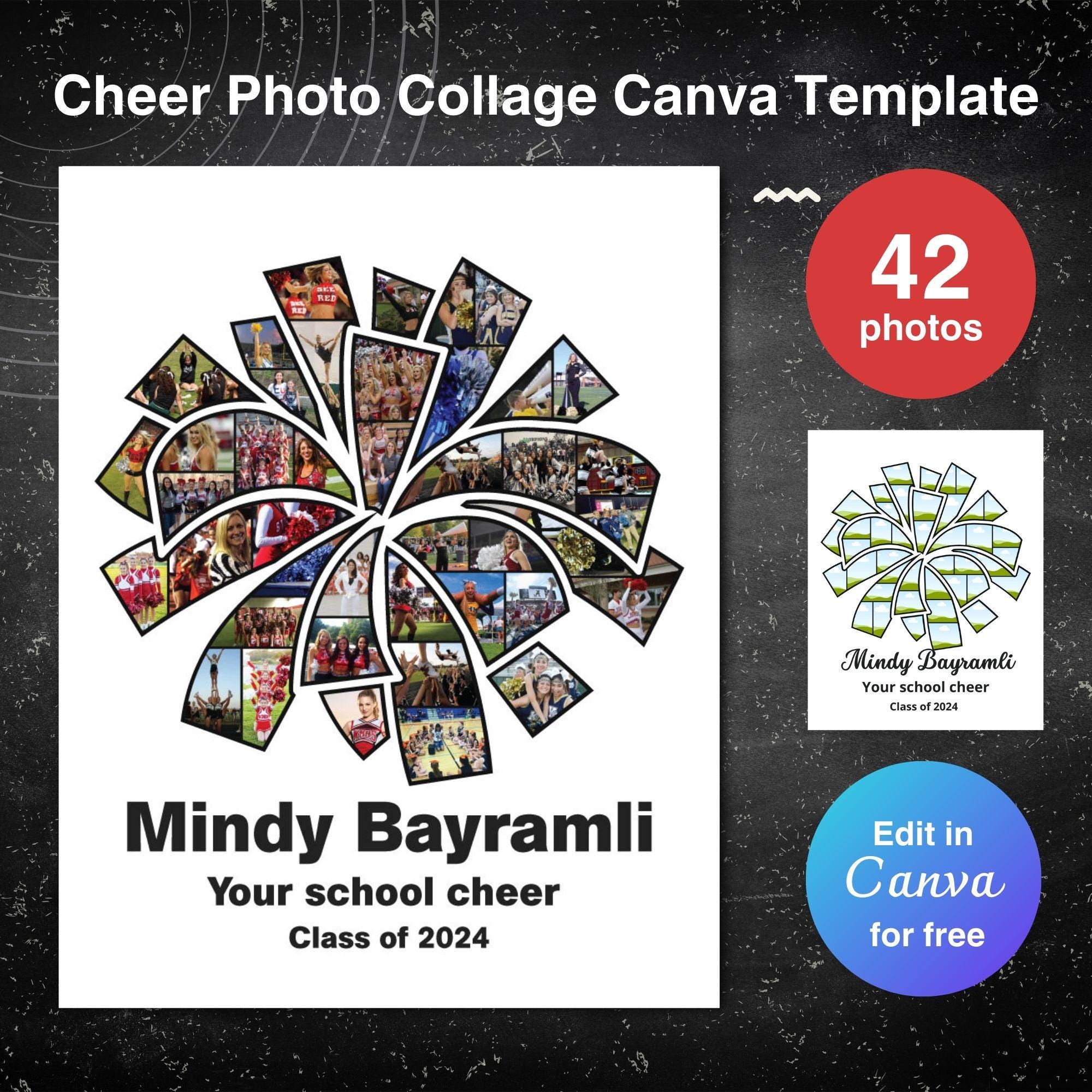 Cheer Coach Gift Photo Collage Template Cheer Coach Canva Photo Collage ...