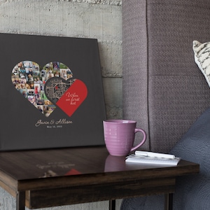 Double Heart Photo Collage, Gift for Boyfriend, Custom Photo Gifts ...