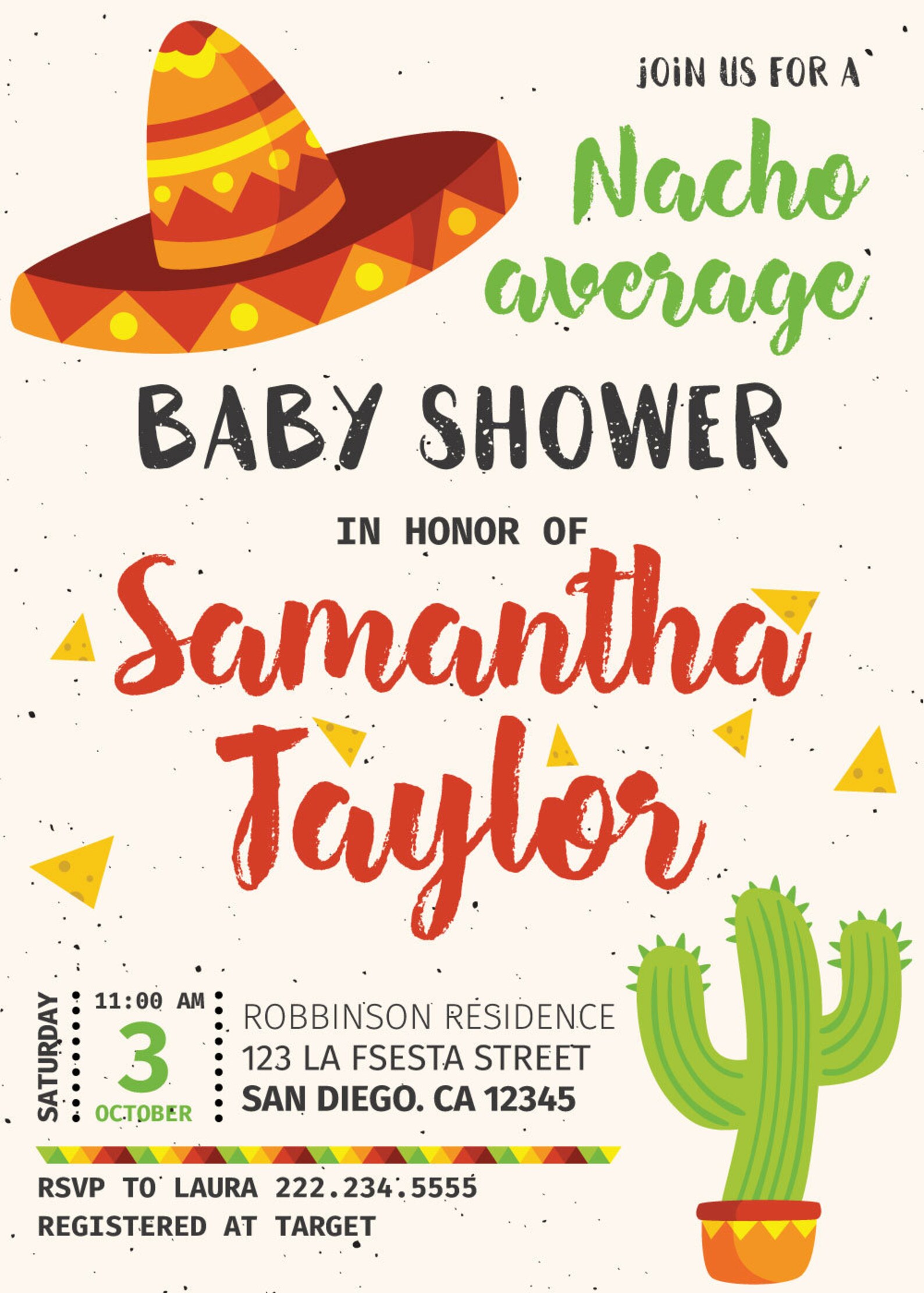Nacho Average Shower Invitation Fiesta Birthday Invitation - Etsy