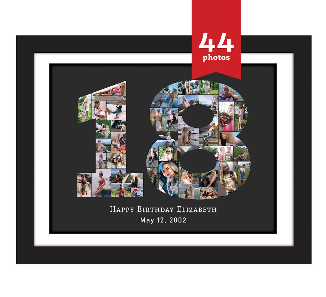 18th Birthday Photo Collage 18th Birthday Gift 18th Photo | Etsy