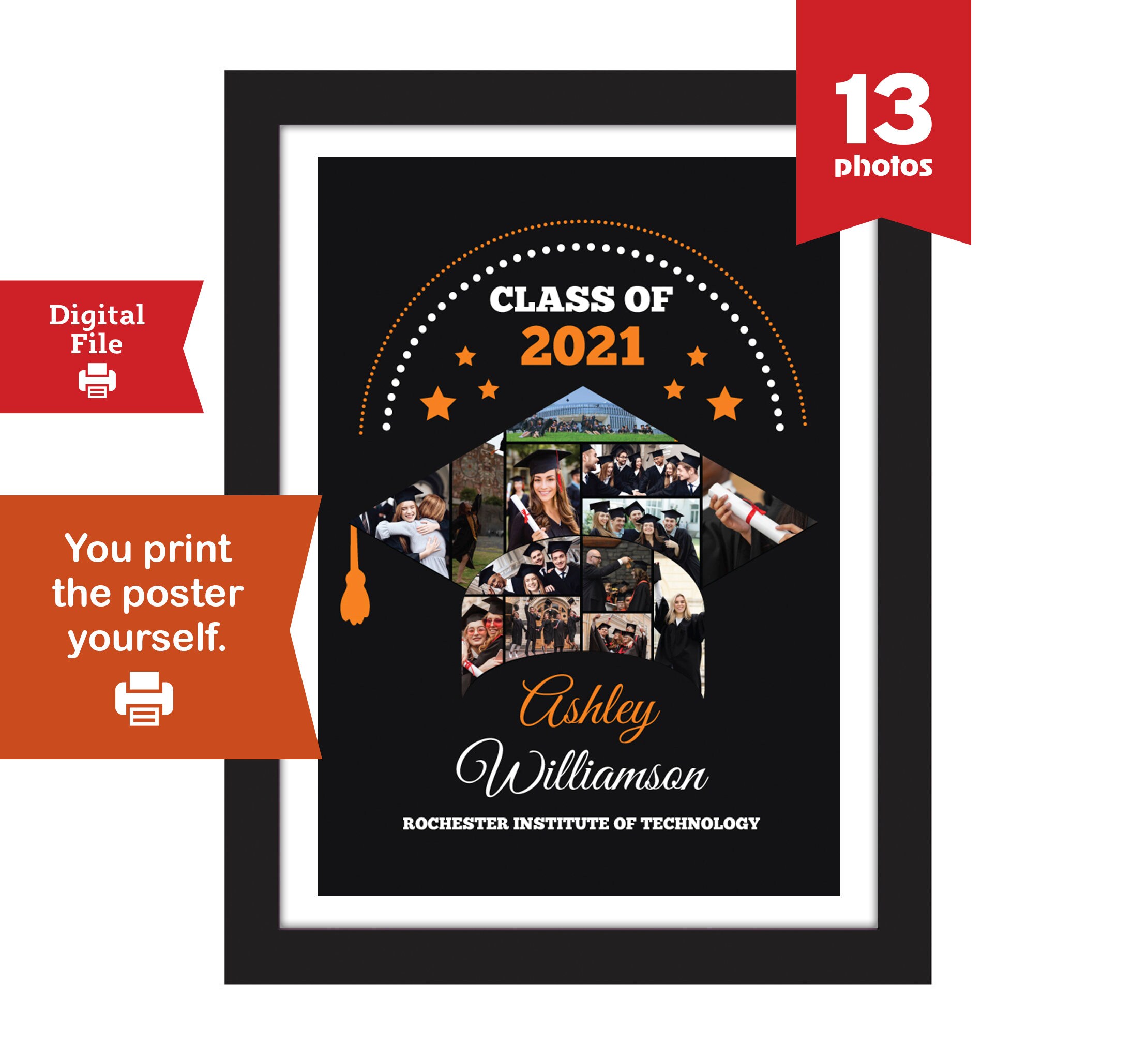 Graduation Cap Photo Collage Personalised Graduation Photo | Etsy