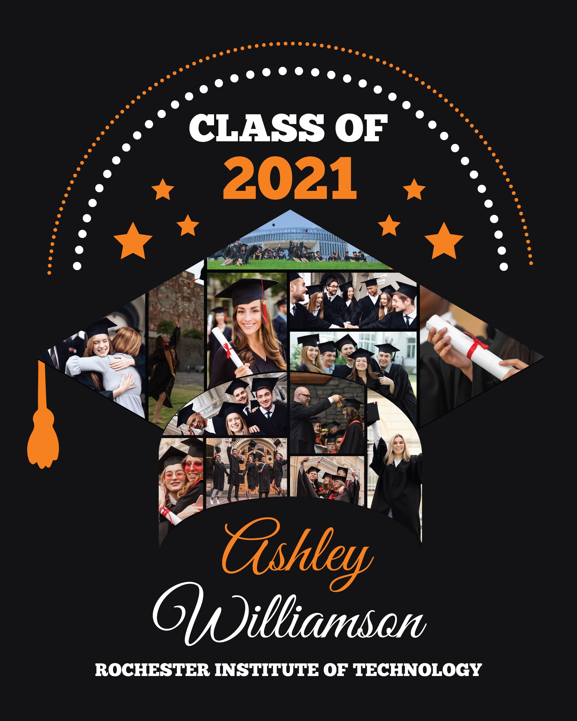 Graduation Cap Photo Collage Personalised Graduation Photo | Etsy