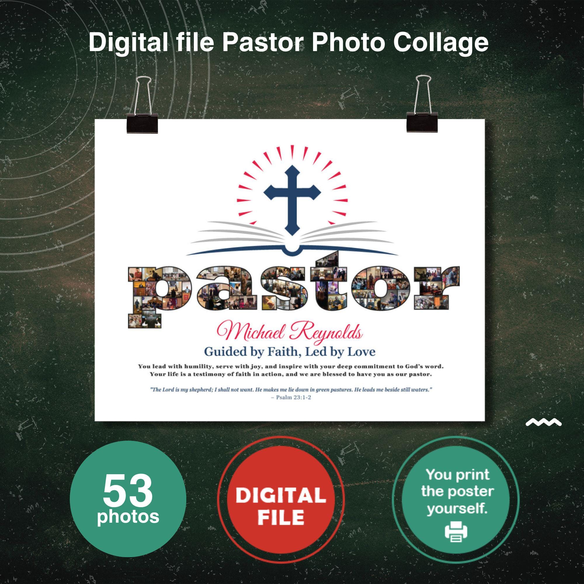 CUSTOM CANVAS Pastor Gifts Photo Collage Pastor Appreciation Gift ...