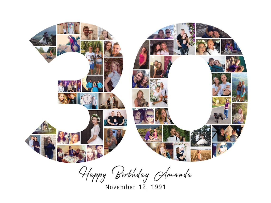 Thirty Photo Collage 30th Birthday Photo Collage 30th Gift - Etsy