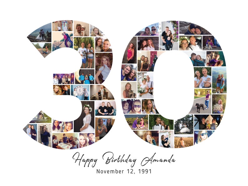 Thirty Photo Collage 30th Birthday Photo Collage 30th Gift - Etsy