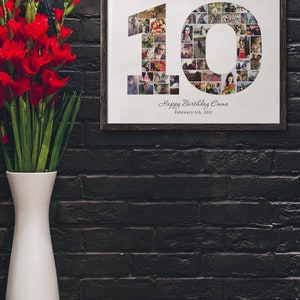 10th Birthday Photo Collage Rose Gold Star Background Background 10 ...