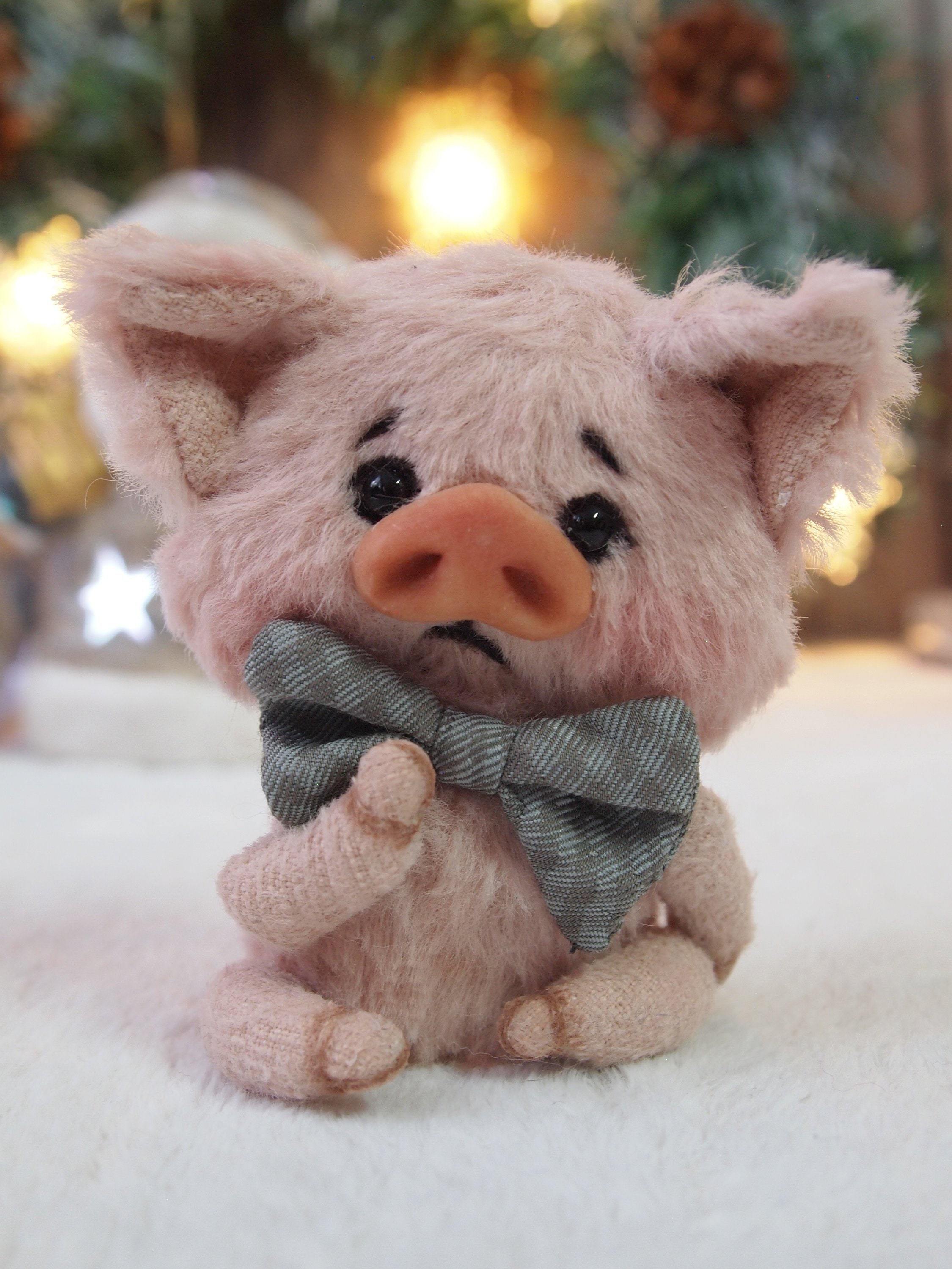 OOAK pig. Plush pig. Artist Teddy pig . Retro Bear. Teddy. | Etsy