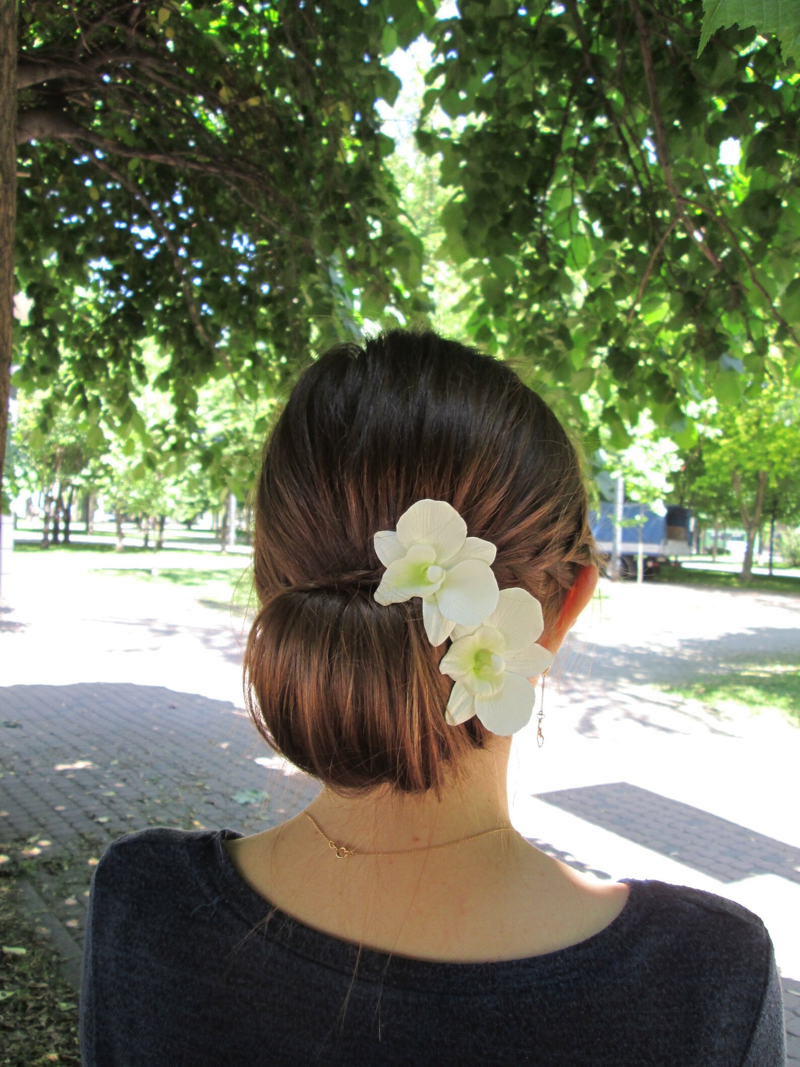 Dendrobium Orchid Hair Pin - White Orchid Hairpin - Wedding Hair Flower ...