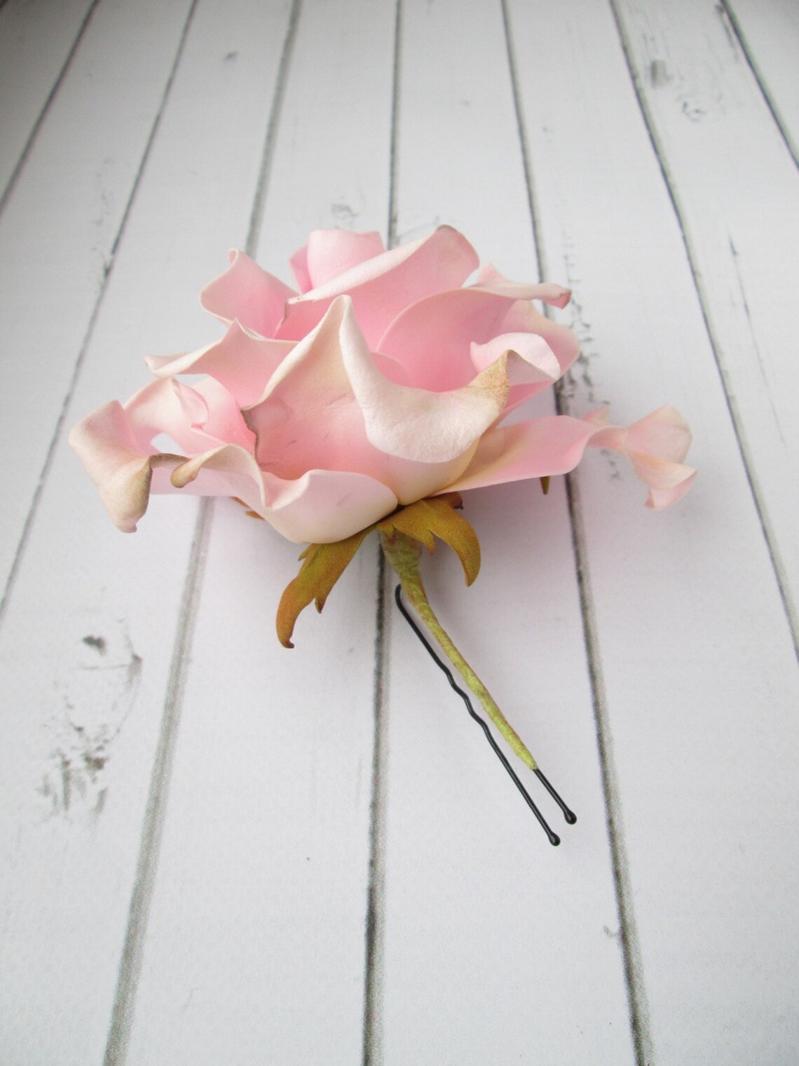 Pink Rose Hair Pin Flower Wedding Hair Pin Rose Bridal | Etsy