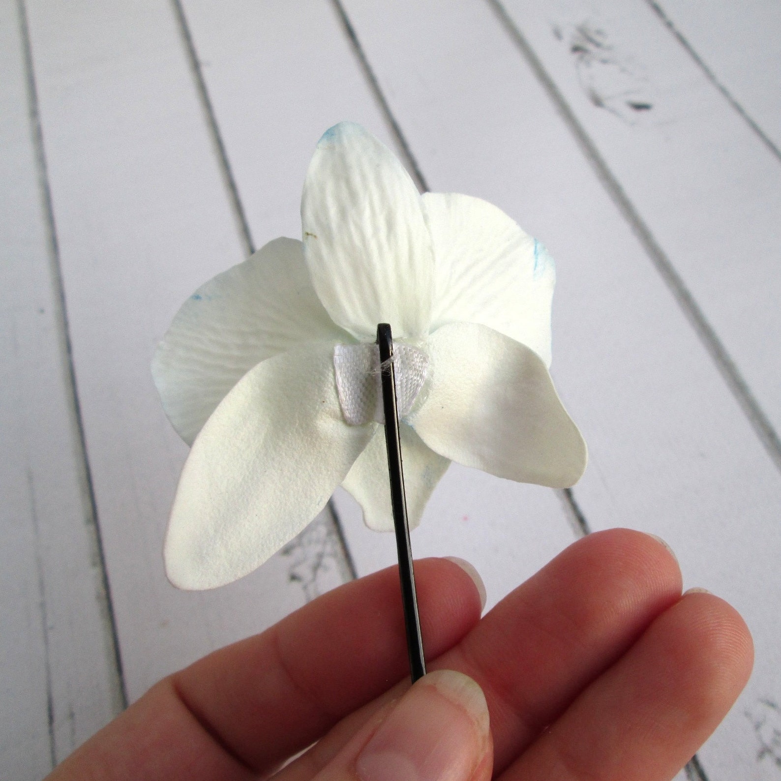 Dendrobium Orchid Hair Pin - Blue Orchid Hairpin - Wedding Hair Flower ...