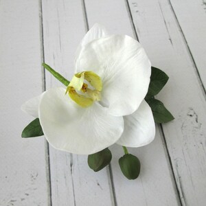 Orchid Brooch - Wedding Boutonniere - Flower Boutonniere - White Orchid ...