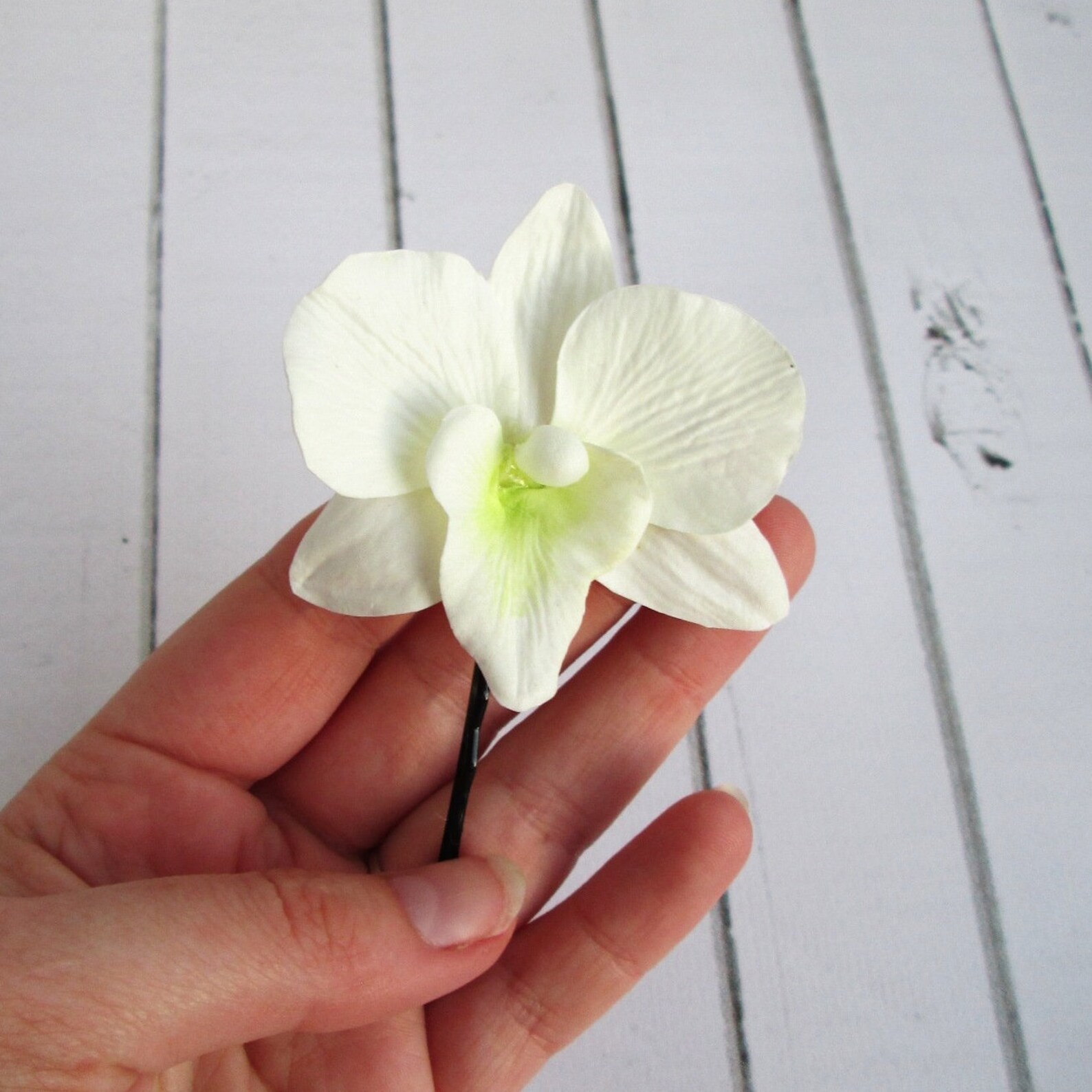 Dendrobium Orchid Hair Pin White Orchid Hairpin Wedding - Etsy