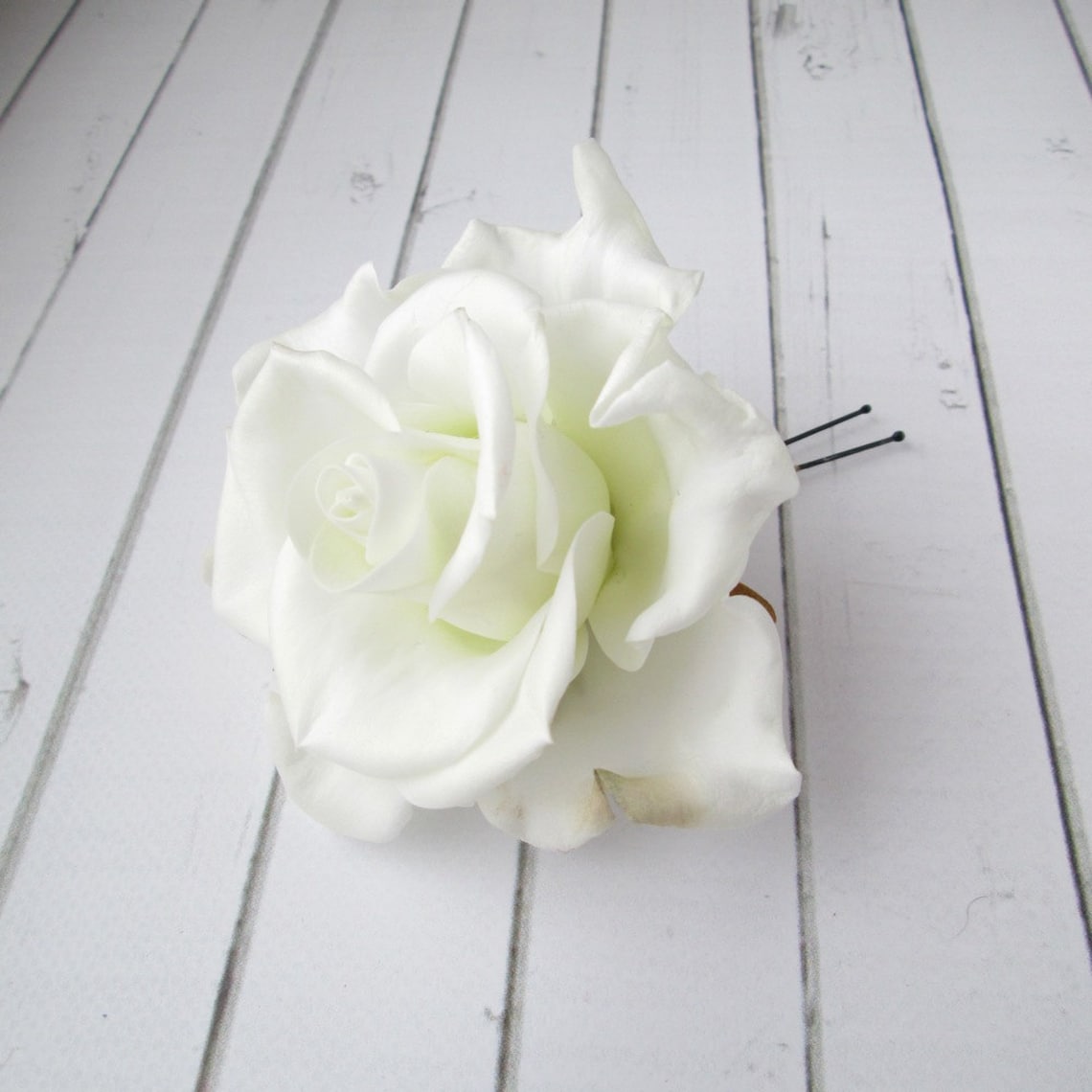 White Rose Hairpin Rose Flower Hair Pin Accessories | Etsy