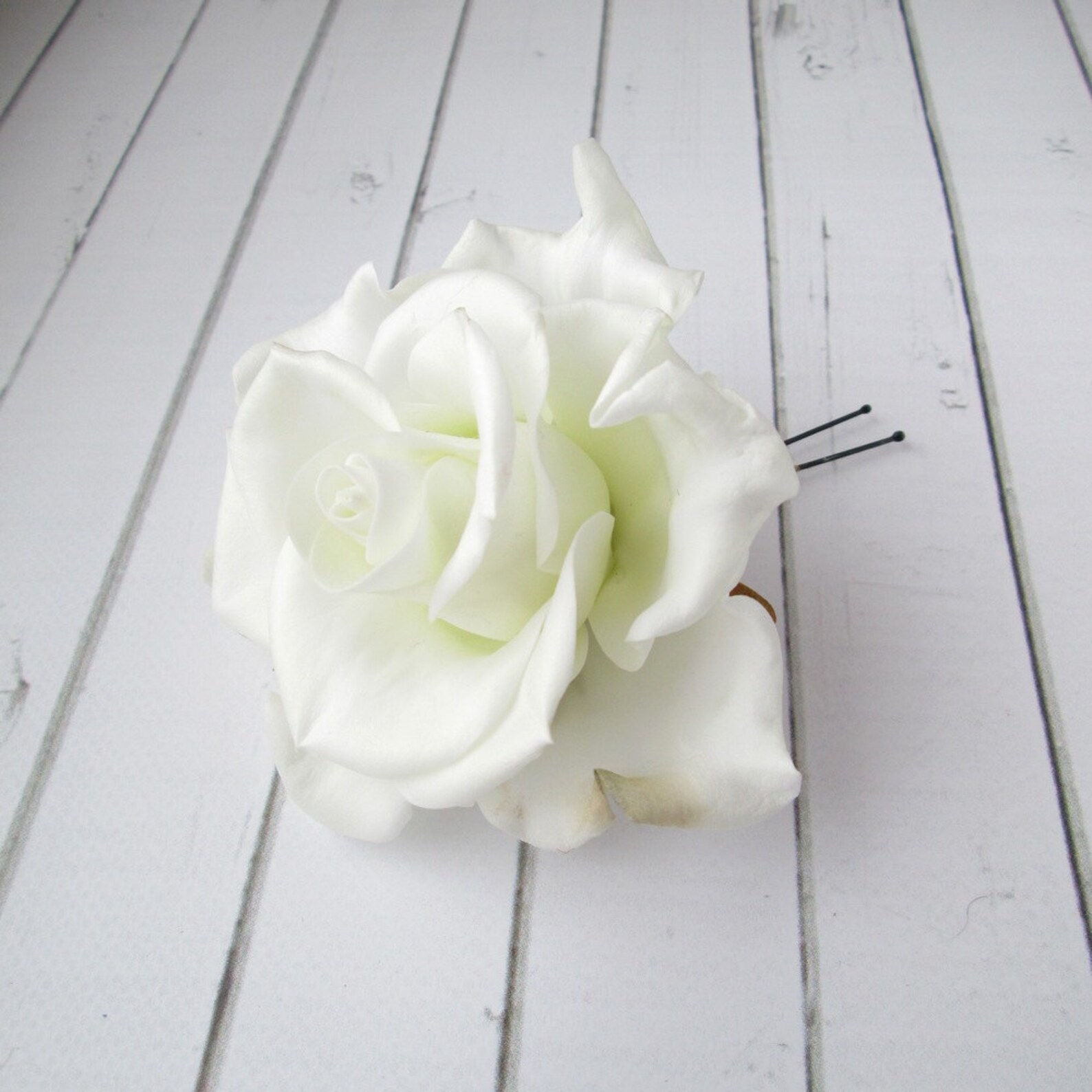 White Rose Hairpin Rose Flower Hair Pin Accessories | Etsy