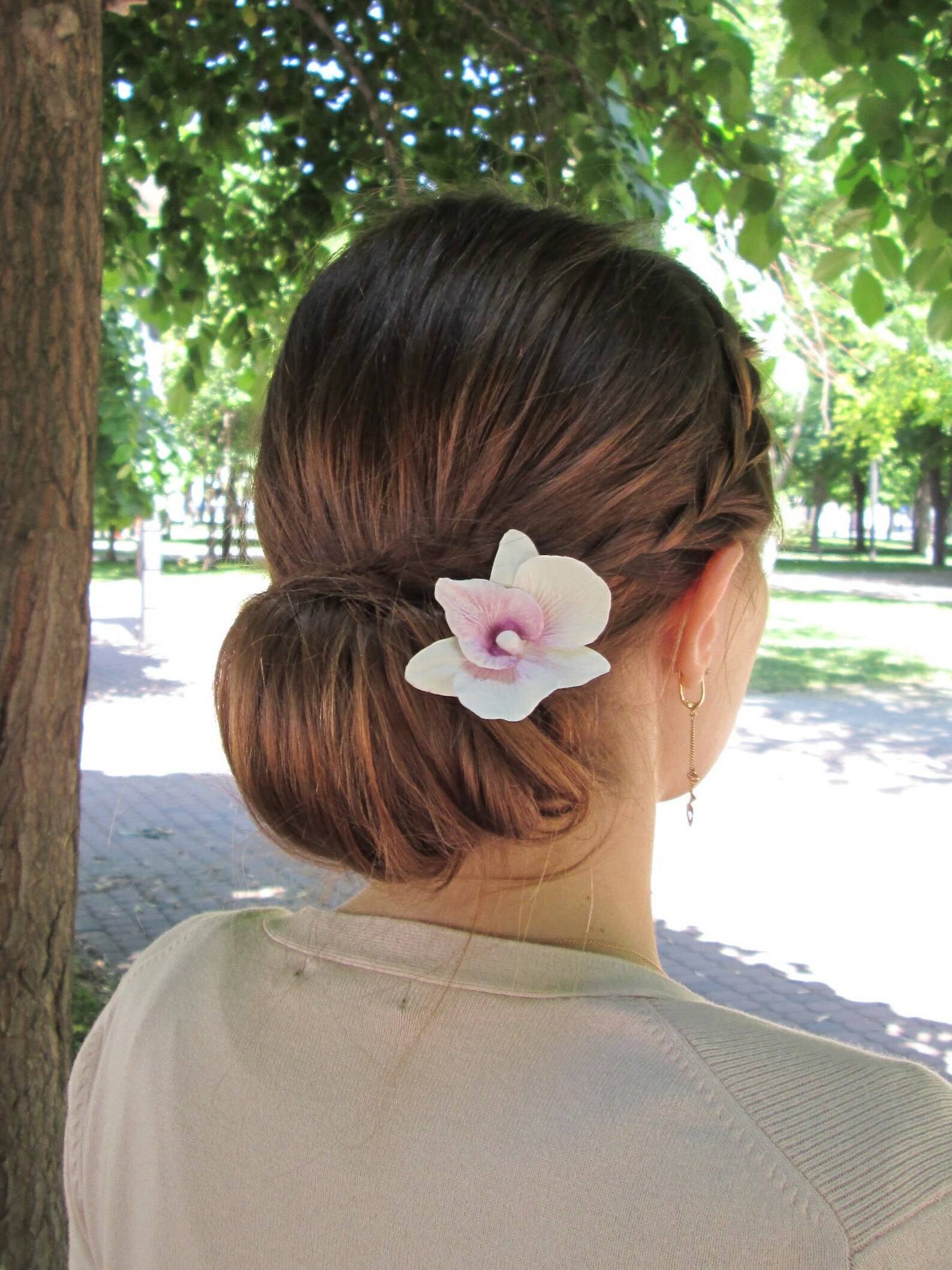 Dendrobium Orchid Hair Pin - White Orchid Hairpin - Wedding Hair Flower ...