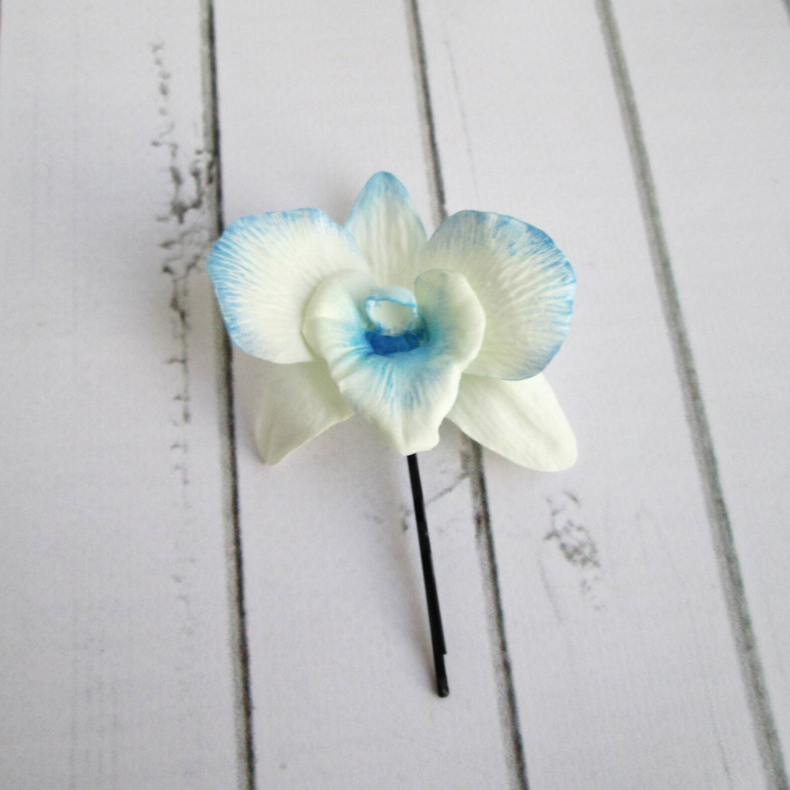 Dendrobium Orchid Hair Pin Blue Orchid Hairpin Wedding | Etsy
