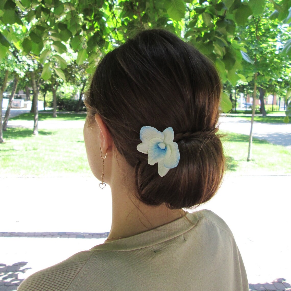Dendrobium Orchid Hair Pin Blue Orchid Hairpin Wedding | Etsy