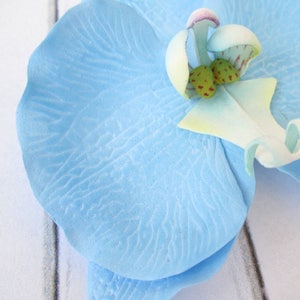 Light Blue Orchid Hair Pin - Sky Blue Hair Accessories - Flowers Hair ...