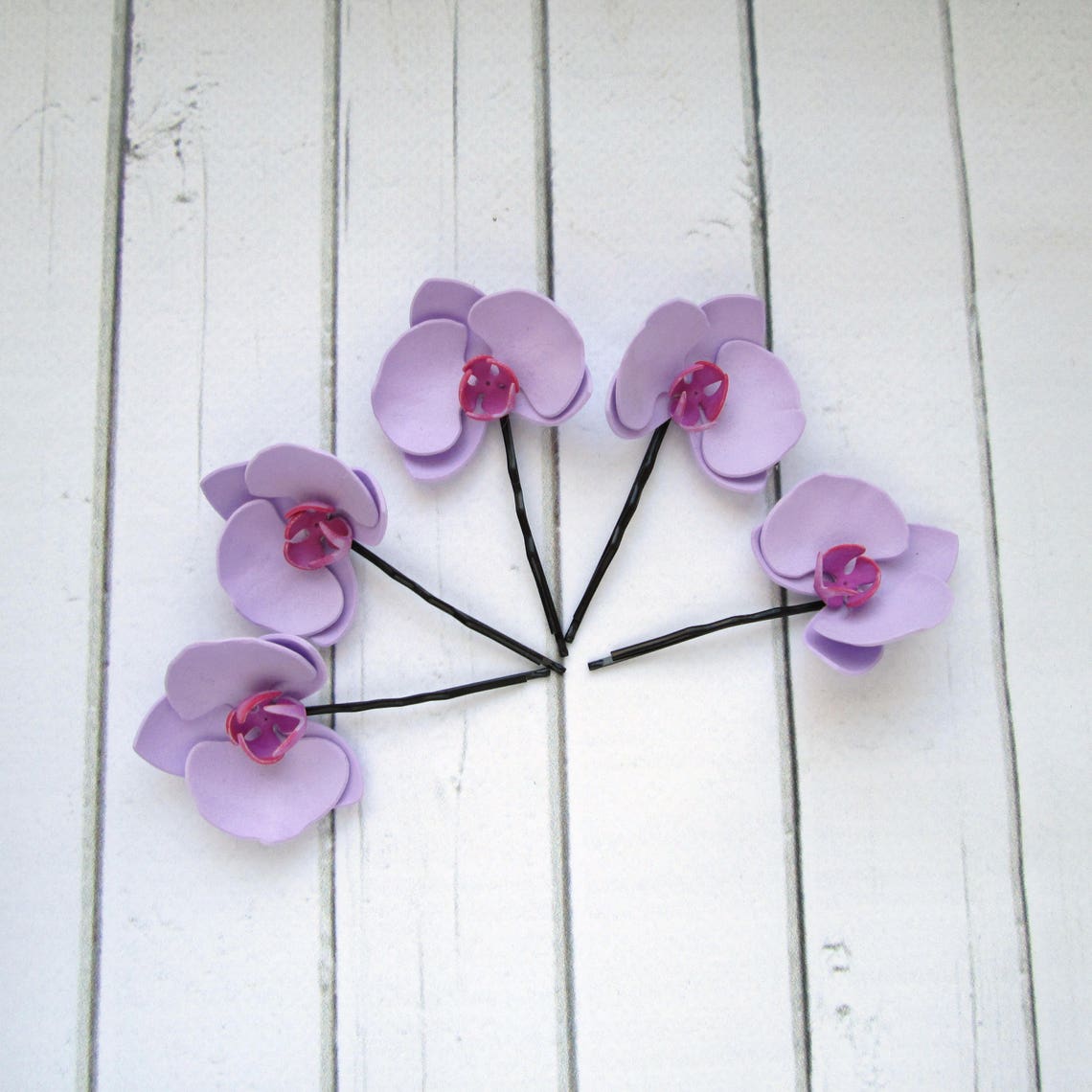 Small Orchid Hair Pin Bridal Flower Hairpin Pink Orchid | Etsy