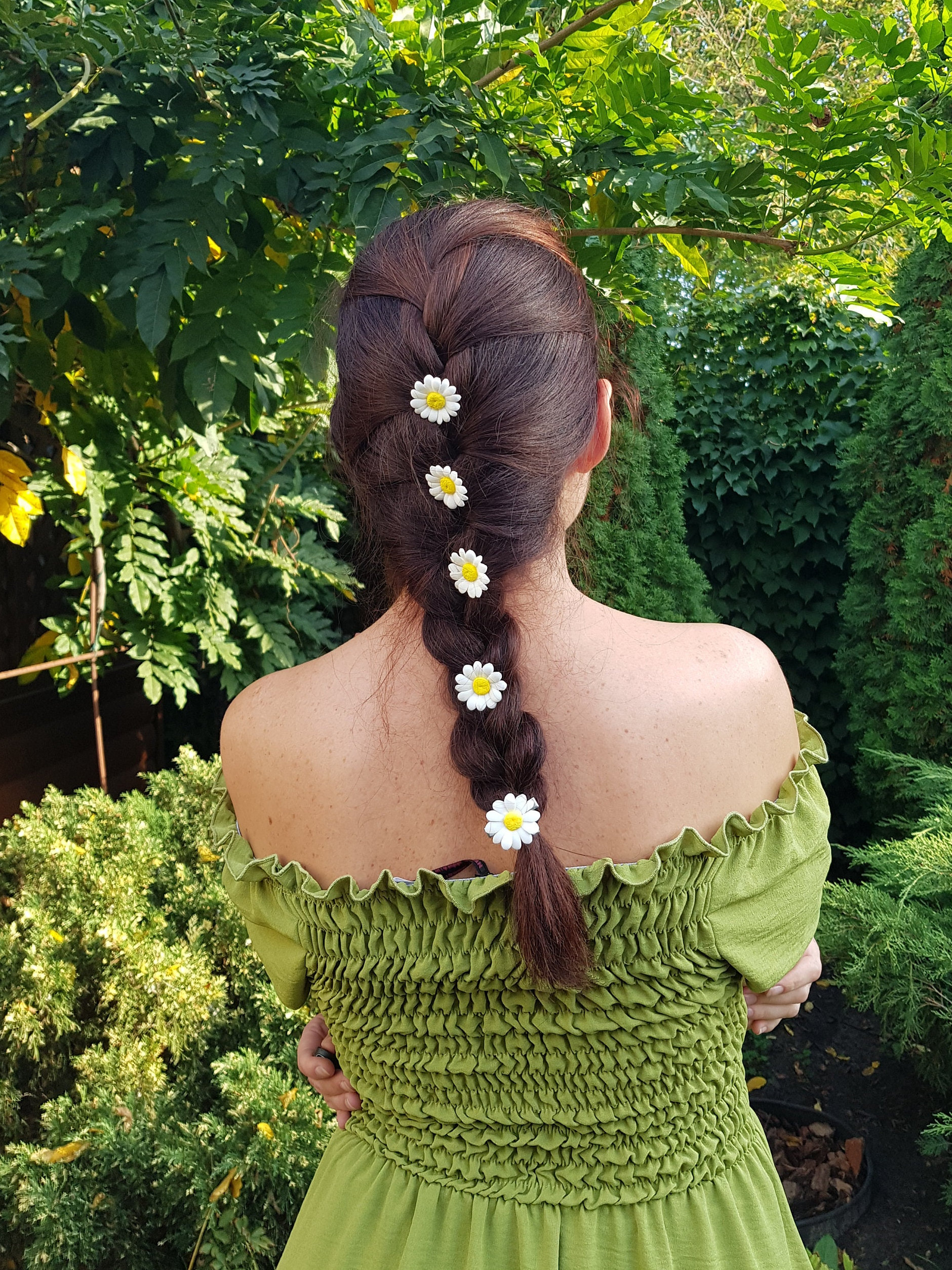 Set White Daisies Hair Pin Accessories - Daisy Flower Hair Clips ...