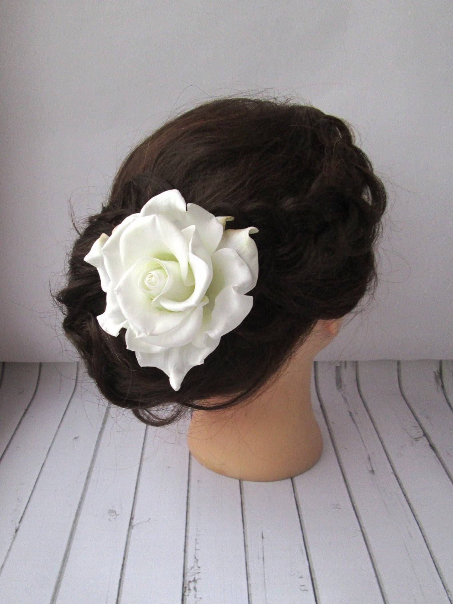 White Rose Hairpin Rose Flower Hair Pin Accessories | Etsy