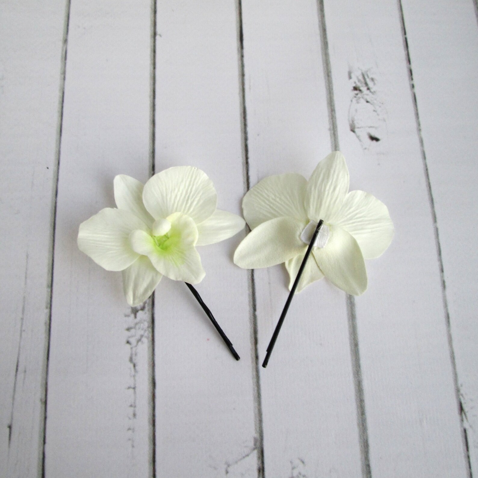 Dendrobium Orchid Hair Pin - White Orchid Hairpin - Wedding Hair Flower ...
