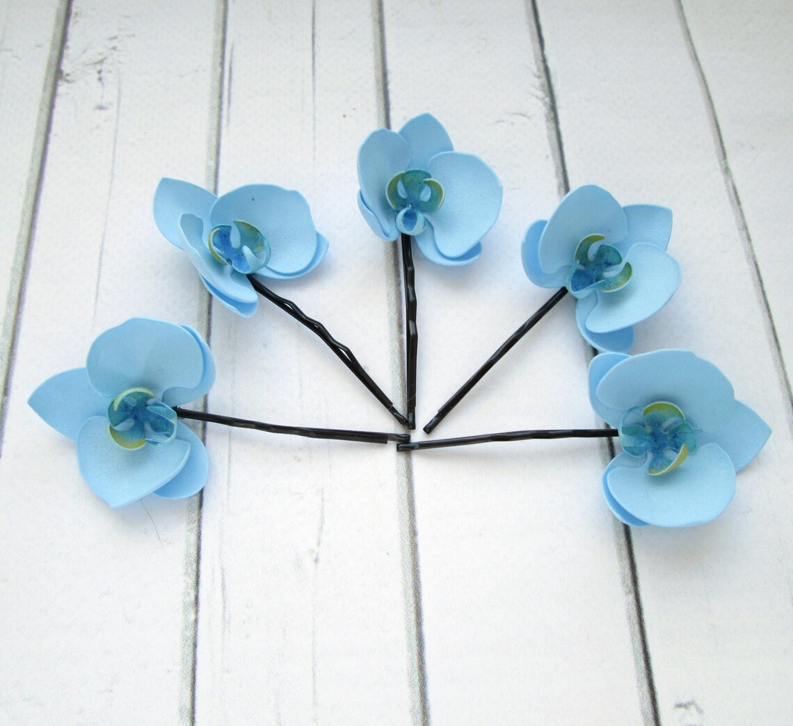 Small Orchid Hair Pin Bridal Flower Hairpin Pink Orchid | Etsy