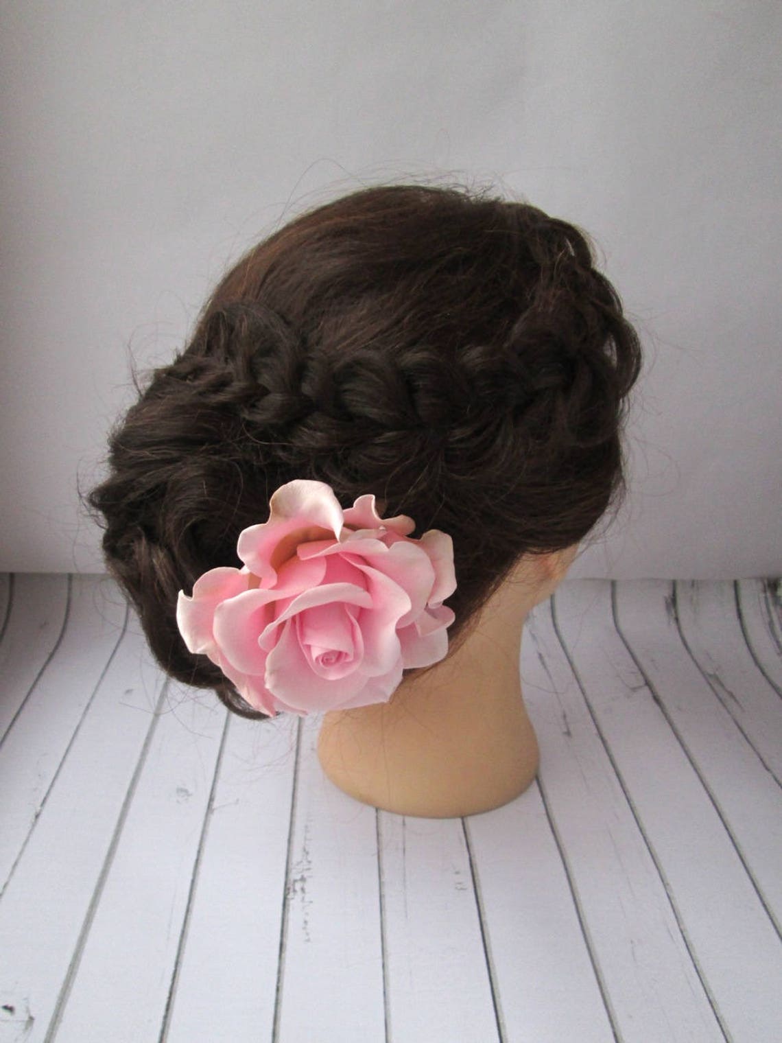 Pink Rose Hair Pin Flower Wedding Hair Pin Rose Bridal | Etsy