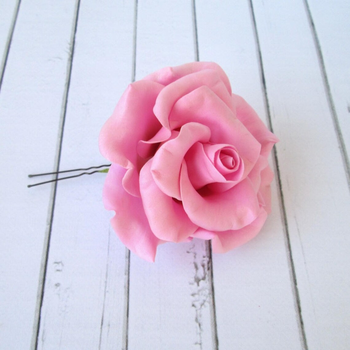 Pink Rose Hairpin Flowers Hair Pin Aaccessories Rose Hair | Etsy