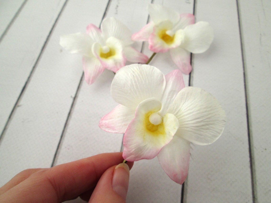 Dendrobium Orchid Hair Pin Real Touch Orchid Wedding Hair | Etsy