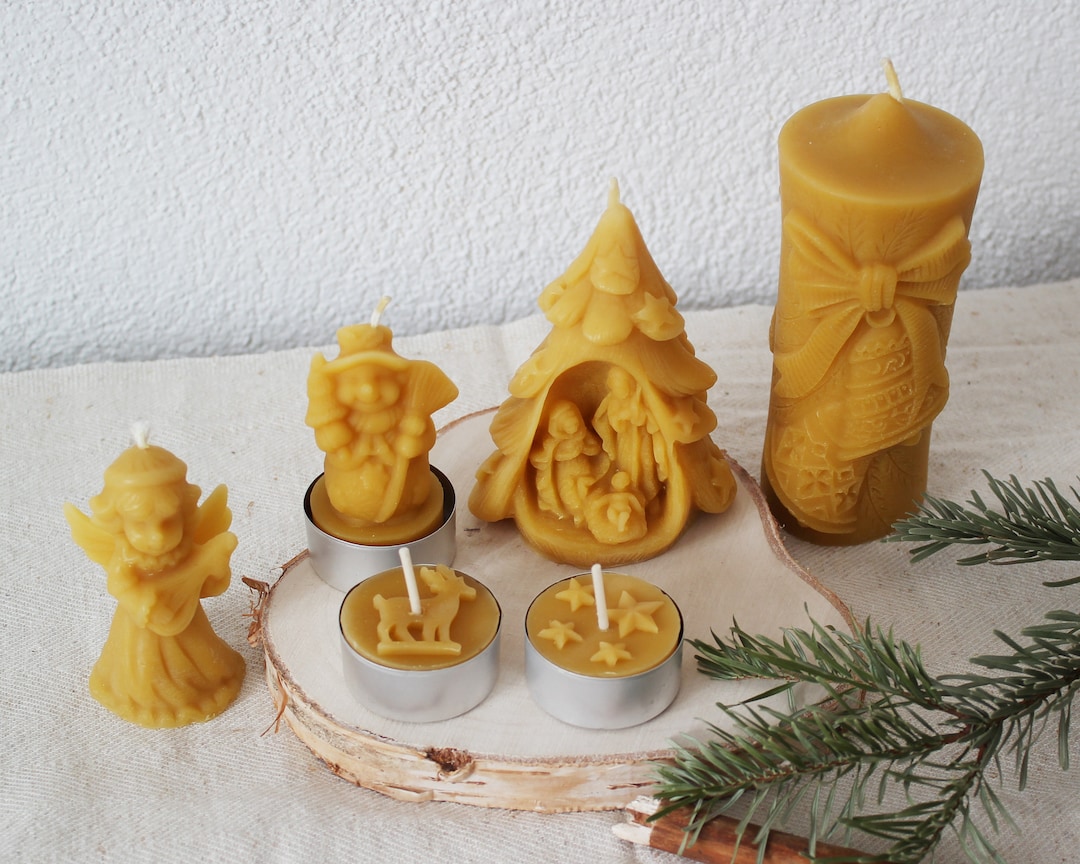 Beeswax Candles Christmas 6 Variants Christmas Candles - Etsy