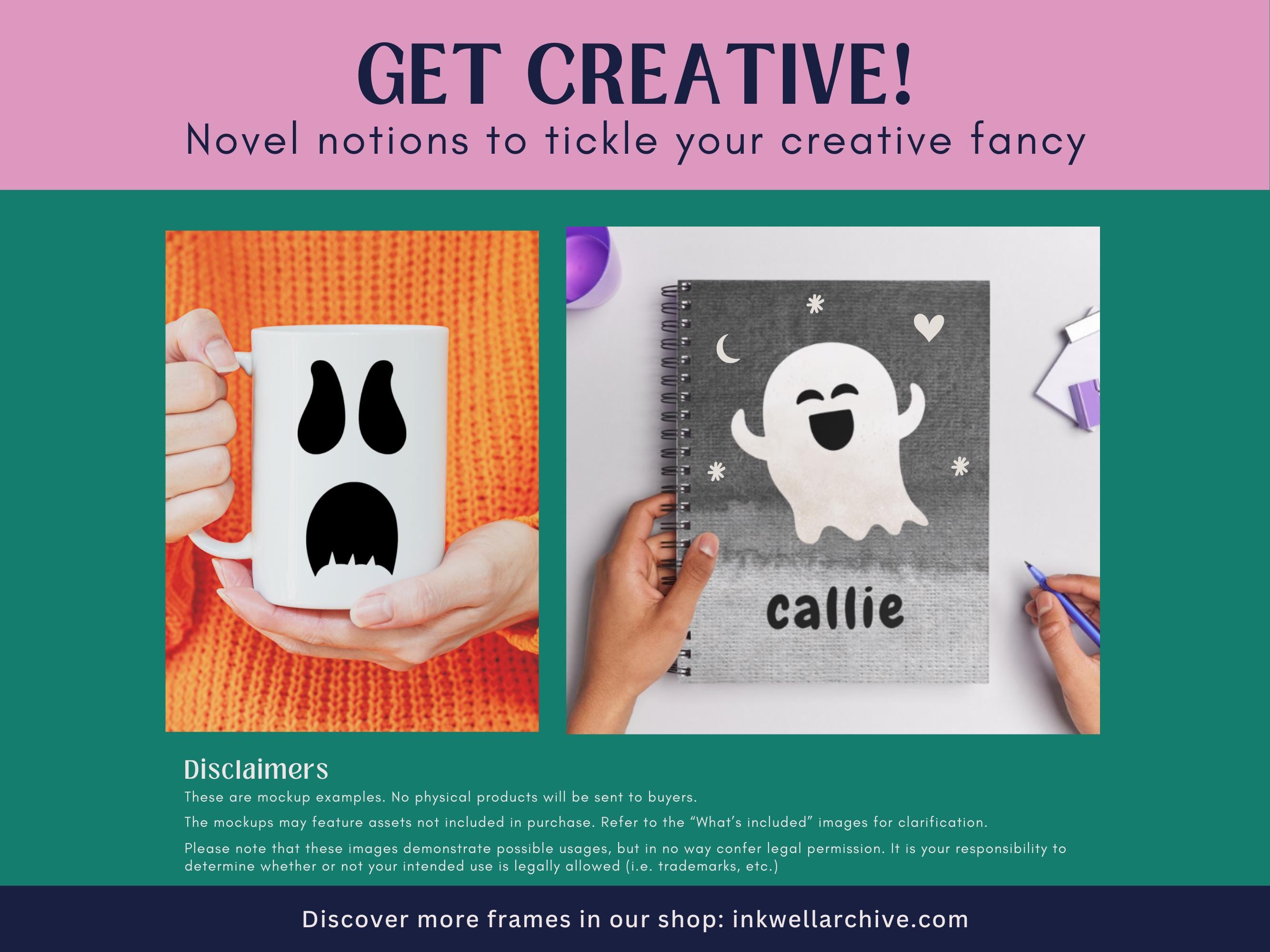 Custom Ghost Pngs From Canva Frames, Cute Ghost Maker Kit, Mix and ...
