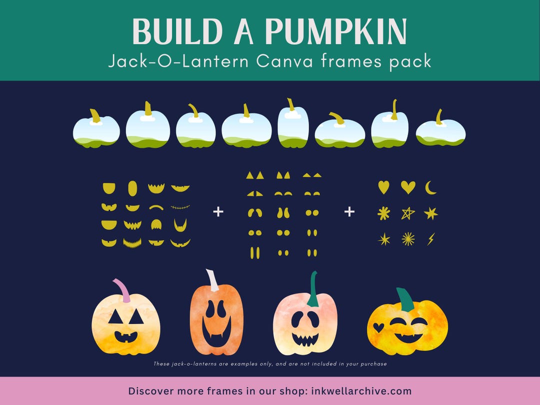 Build a Pumpkin With Canva Frames, Make Your Own Jack O Lantern Faces ...