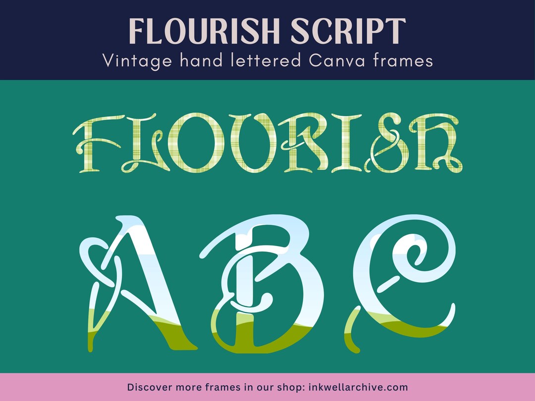 Canva Alphabet Frames With Vintage Flourish, Uppercase Monogram Letters ...