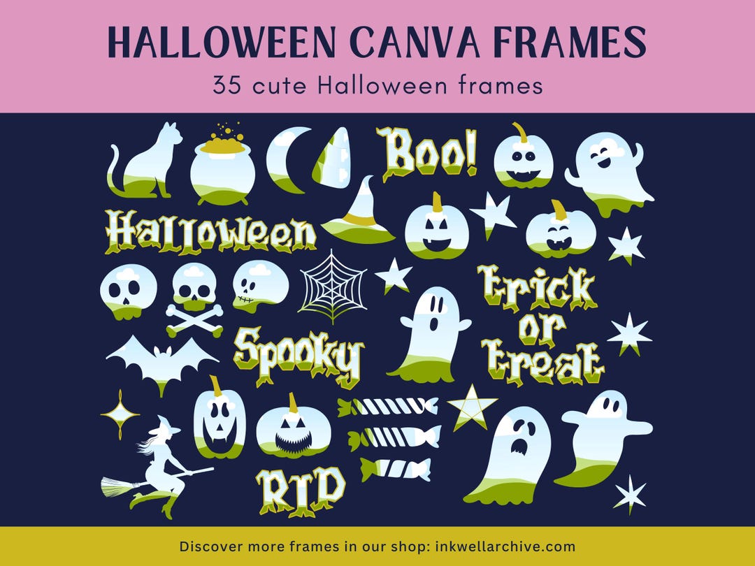 Halloween Canva Frames Perfect for Spooky Autumn Season, Drag and Drop ...