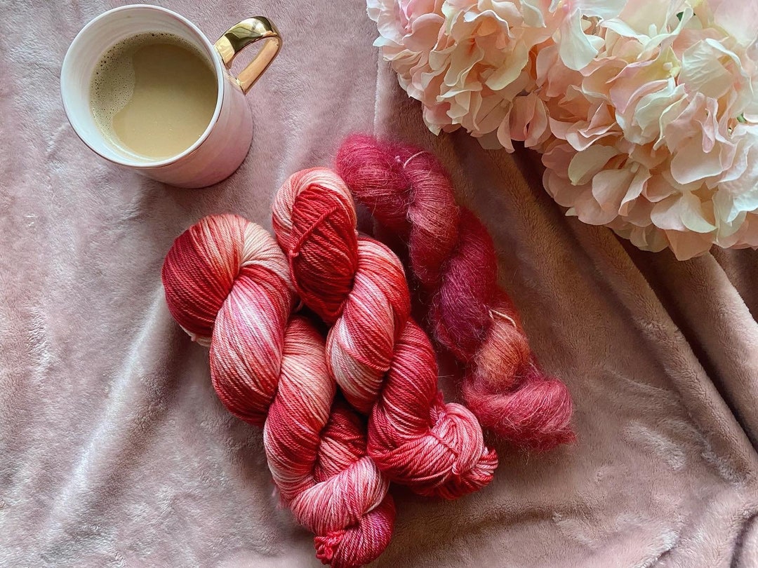 Arrowhead, Pink & Red Yarn, Variegated Yarn, Hand Dyed Yarn, Dyed to ...