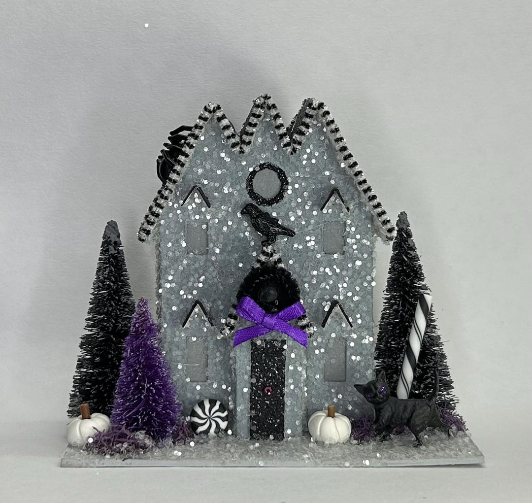 Happy Halloween 'jump Scare' Display Glitter Fall Putz House - Etsy