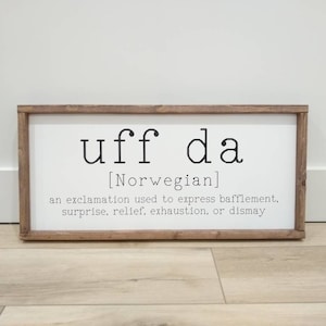 Uff Da Sign Norway Gift Norwegian Sign Scandinavian Home Decor Viking ...