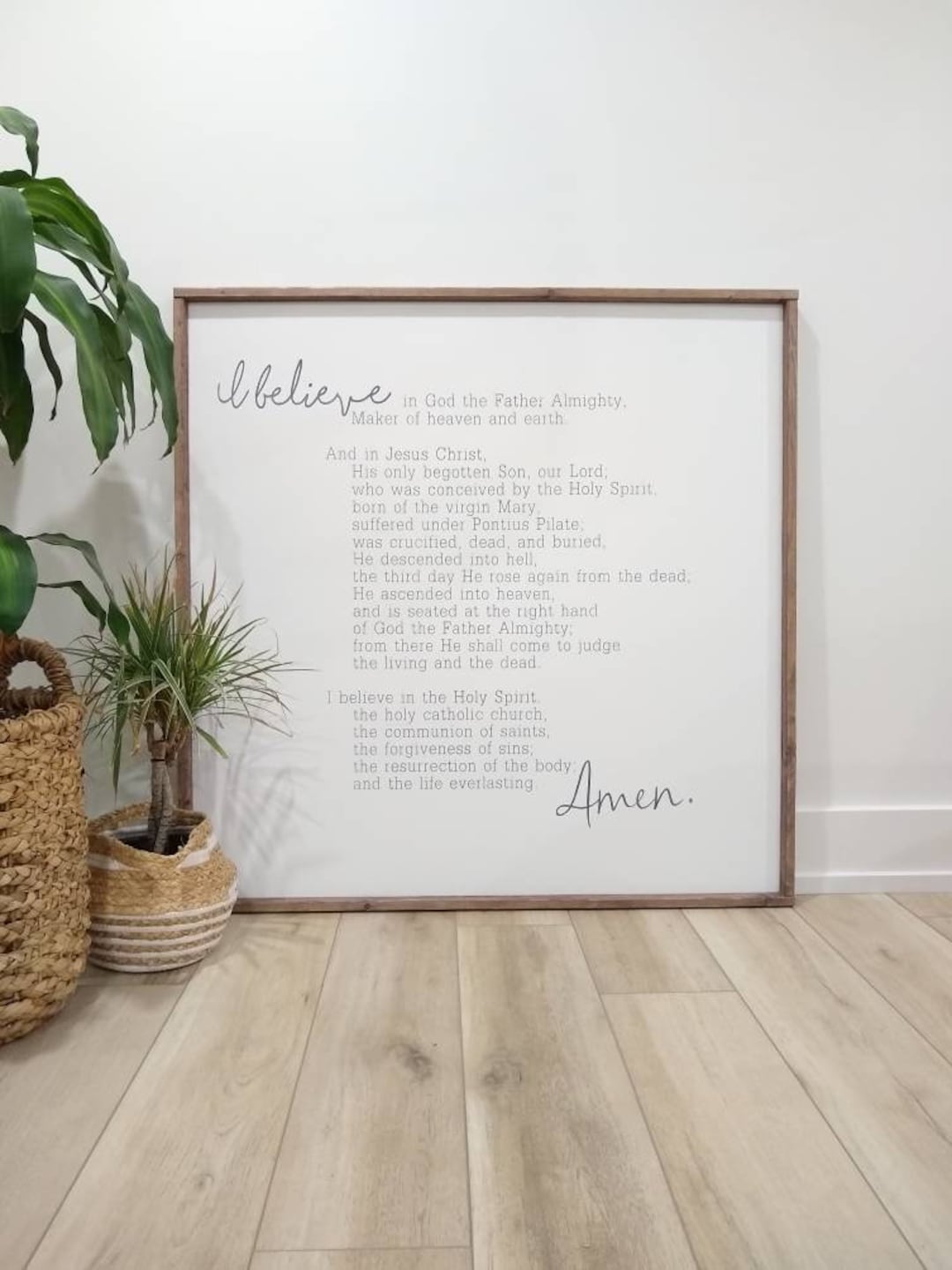 Apostles' Creed Sign Bible Verse Sign Church Art Pastor Gift I Believe ...