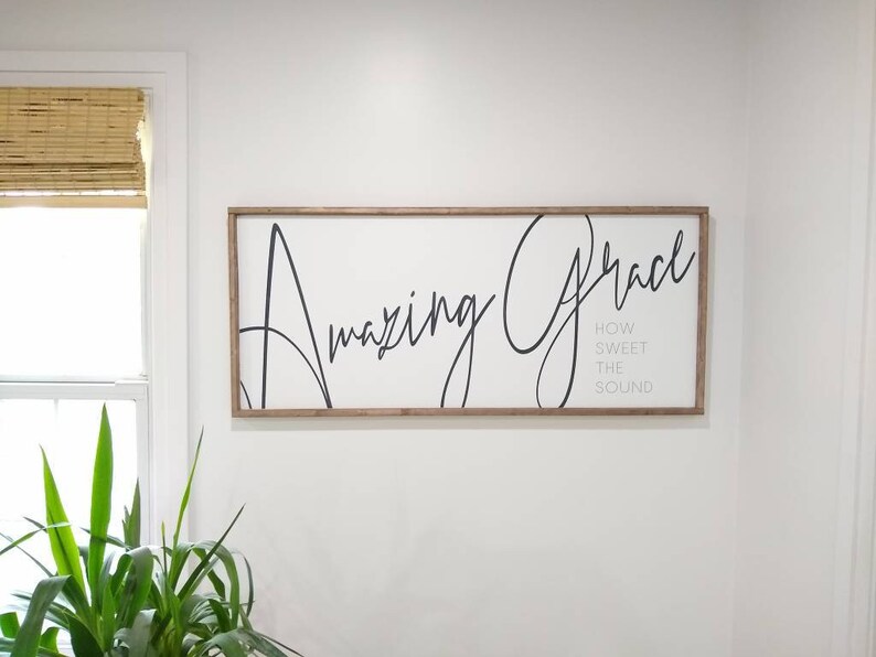 Amazing Grace Sign Large Sign Amazing Grace Wood Sign Wall | Etsy