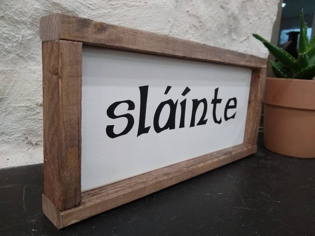 Sláinte Sign Pub Comhluadar Suaimhneas Wood Signs Irish Gaelic | Etsy